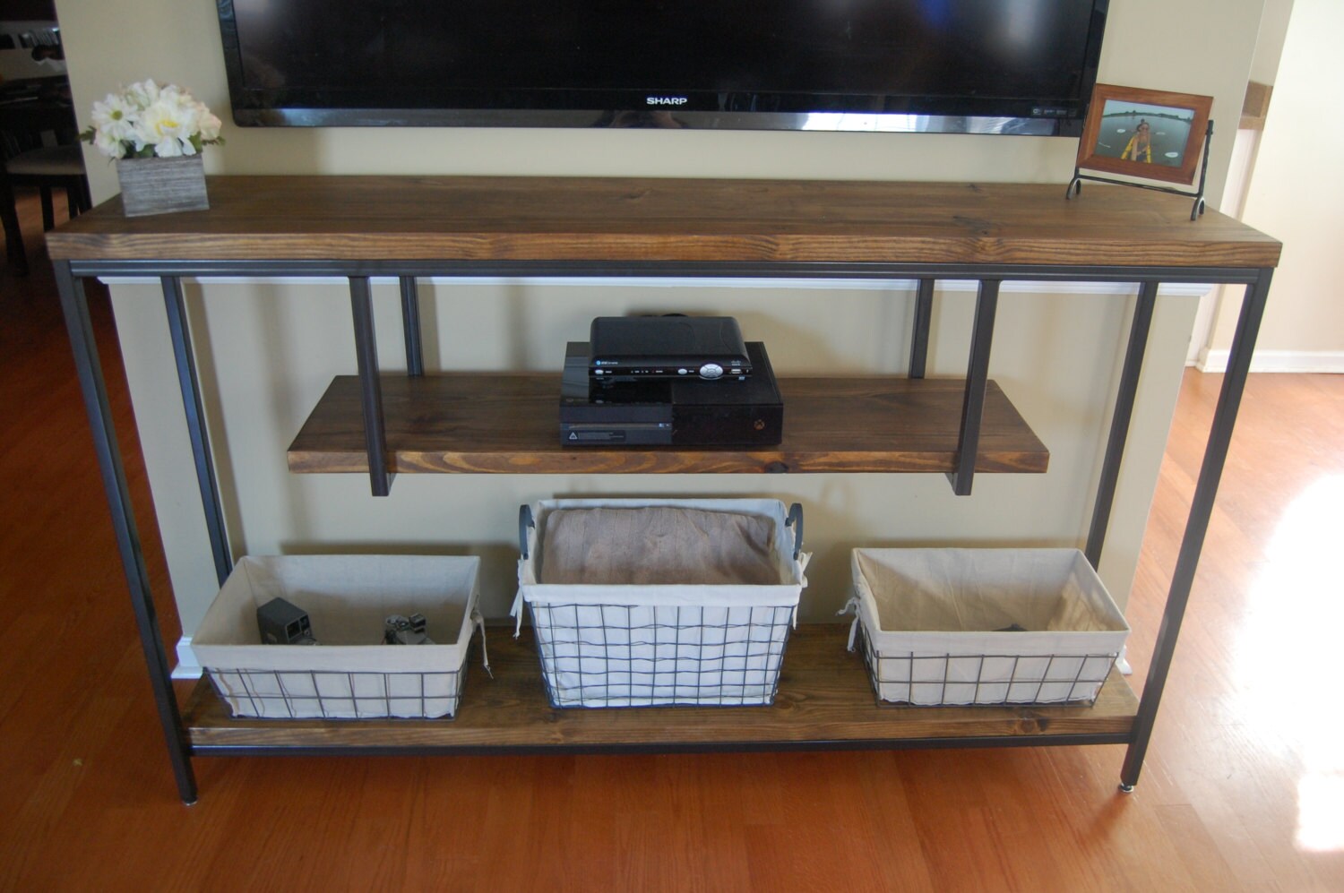 Industrial Entry Table || Sofa Table || Console Table – Woodland Steelworks